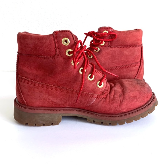 Timberland | Shoes | Timberland Ruby Red Lace Up Waterproof Boots ...